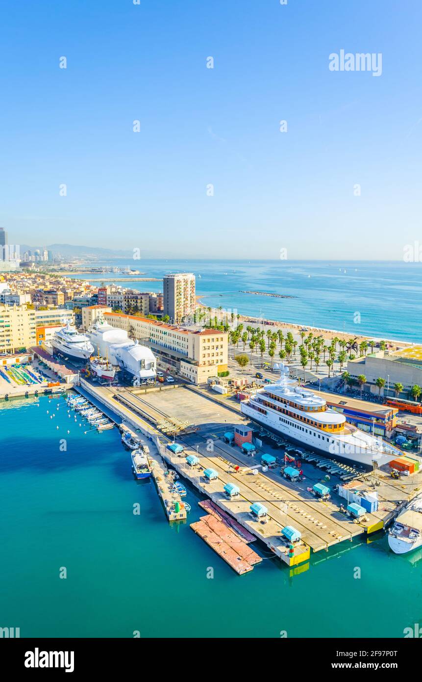 View of a dry dock in the port of Barcelona, Spain Stock Photo - Alamy