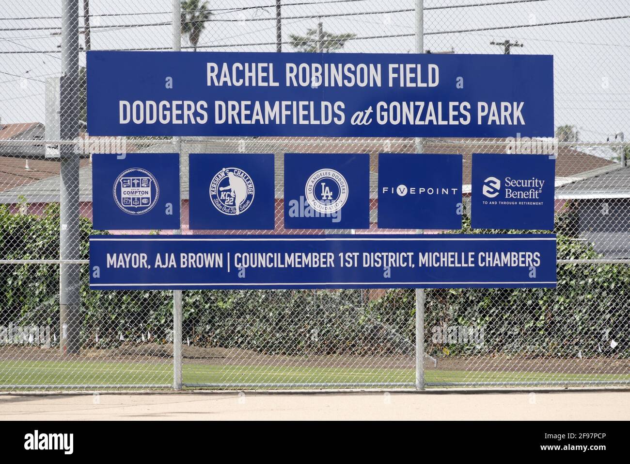 A general view of scoreboard at Rachel Robinson Field at Los Angeles ...