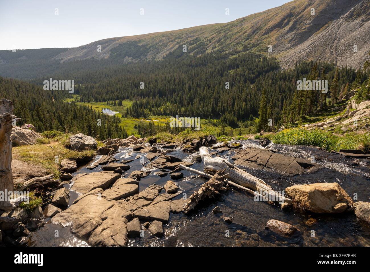 Water flows Over Rocks into Valley from Lake Isabelle in Colorado ...