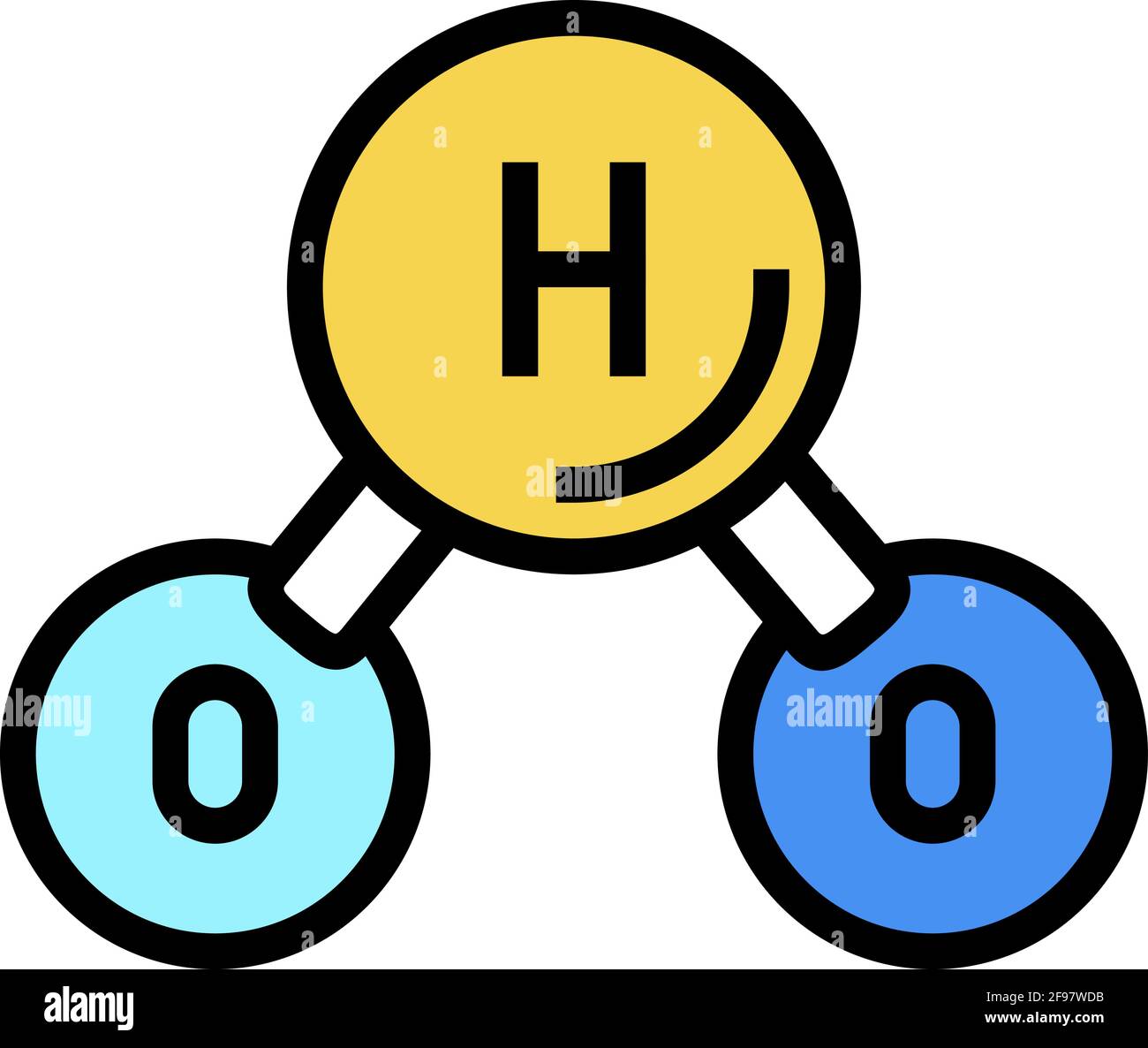 h2o water molecule color icon vector illustration Stock Vector Image ...
