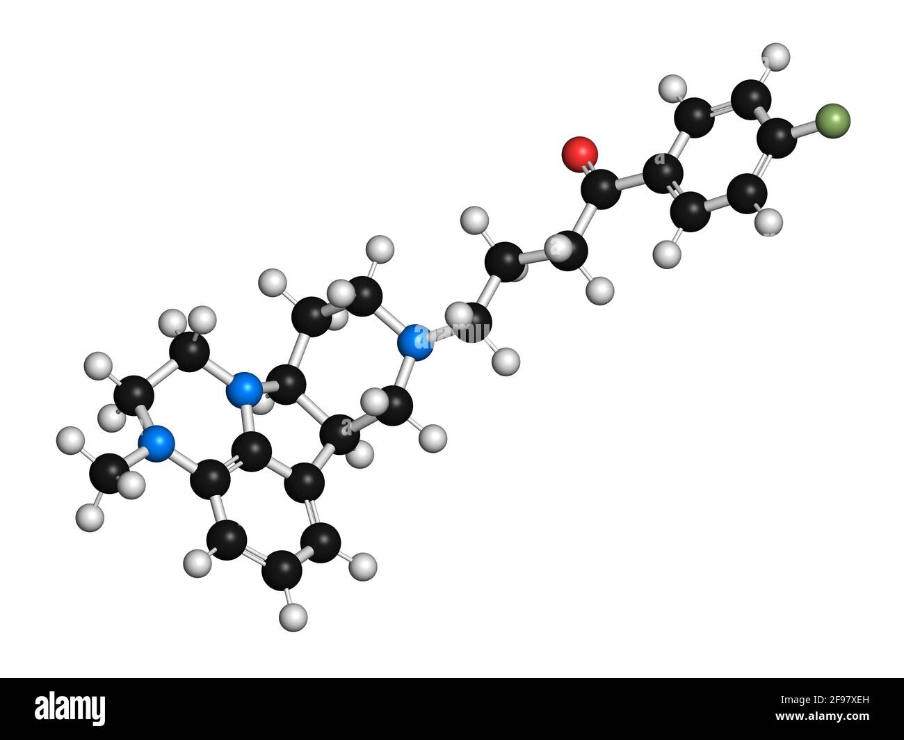 Lumateperone antipsychotic drug molecule, illustration Stock Photo - Alamy