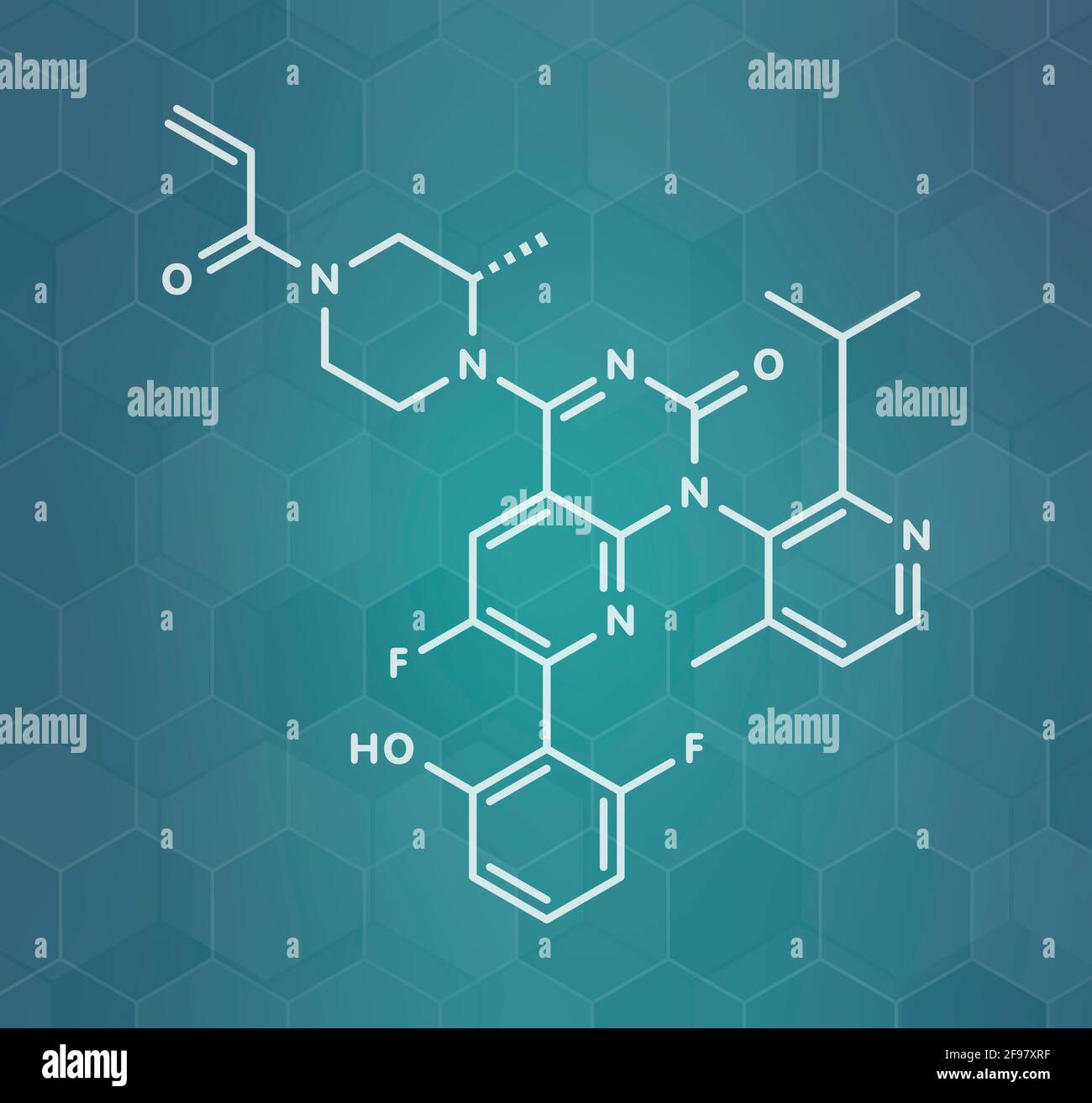 Sotorasib cancer drug molecule, illustration Stock Photo - Alamy