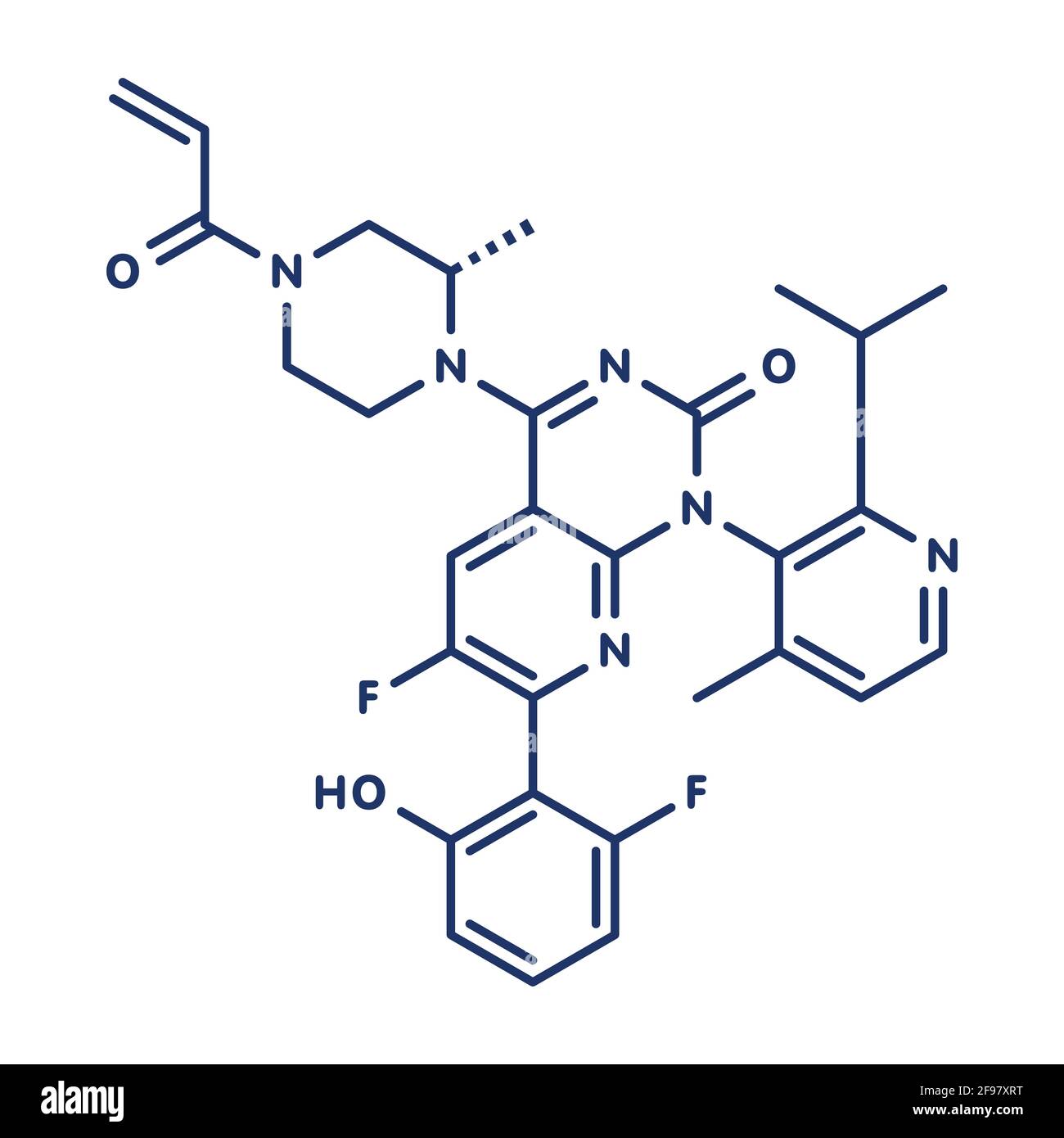 Sotorasib cancer drug molecule, illustration Stock Photo - Alamy