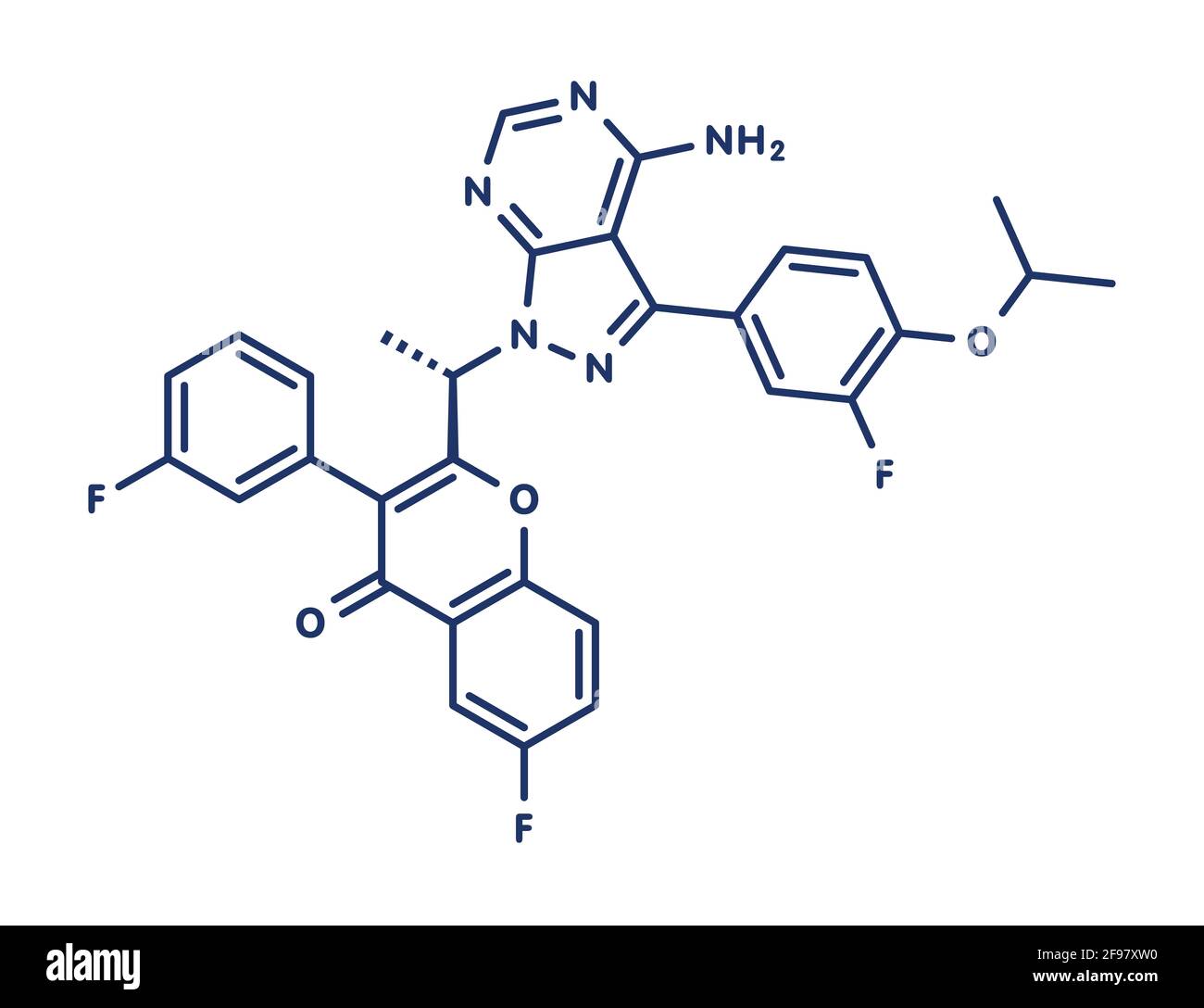 Umbralisib lymphoma drug molecule, illustration Stock Photo - Alamy