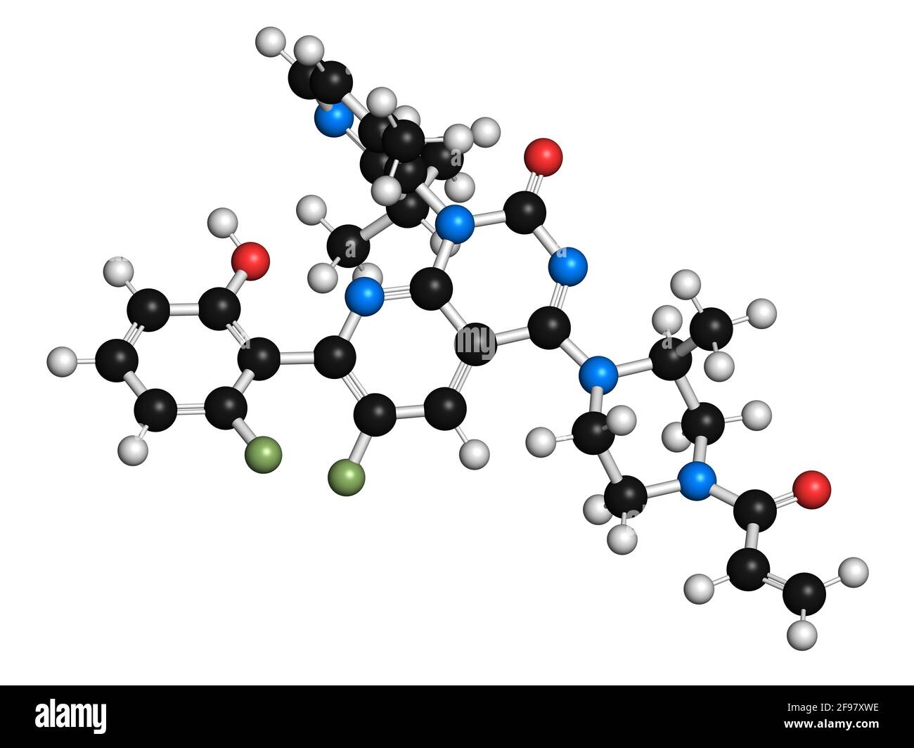 Sotorasib cancer drug molecule, illustration Stock Photo - Alamy