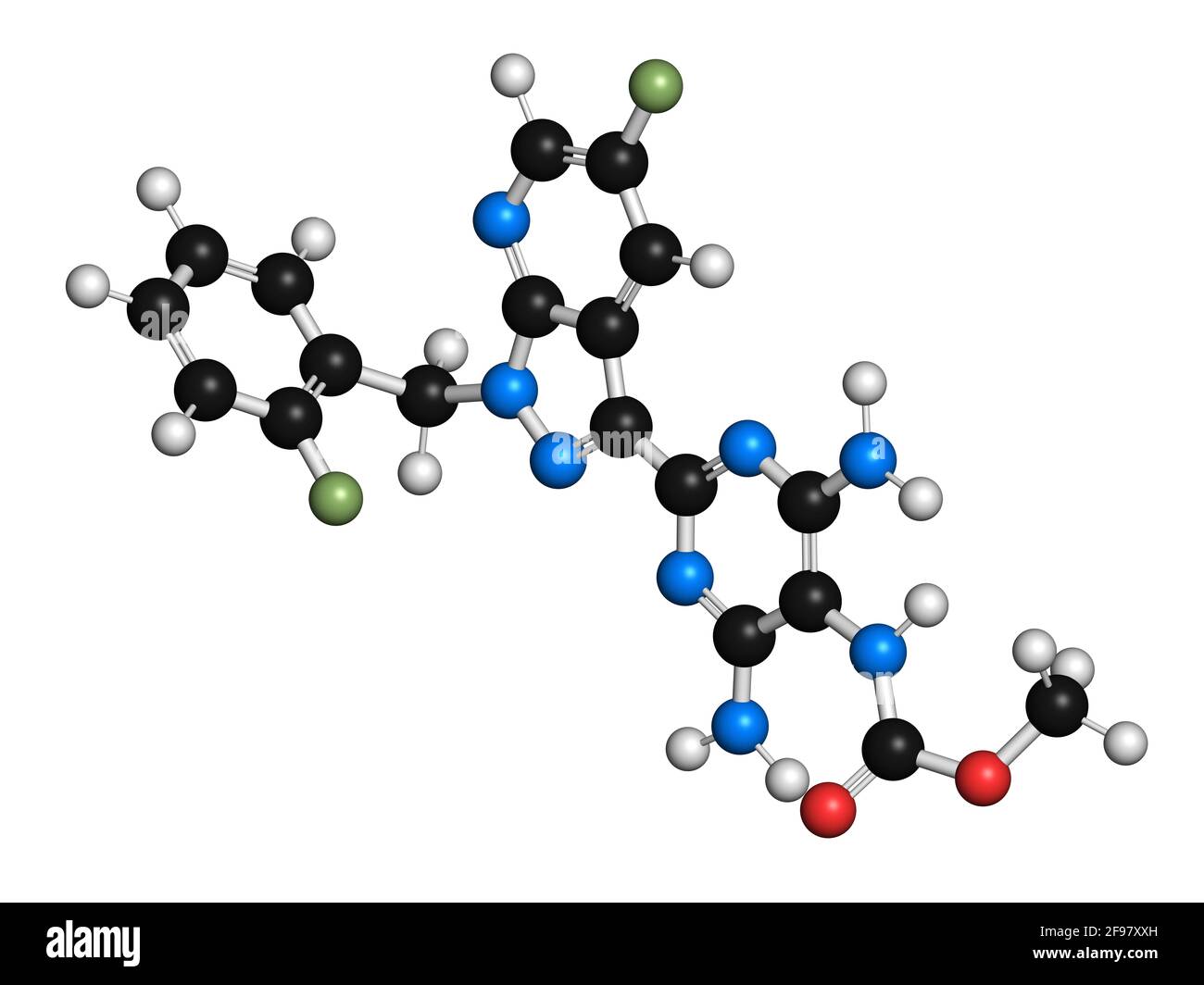 Vericiguat heart failure drug molecule, illustration Stock Photo - Alamy