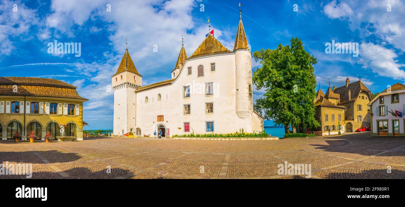 White Chateau de Nyon in Switzerland Stock Photo - Alamy