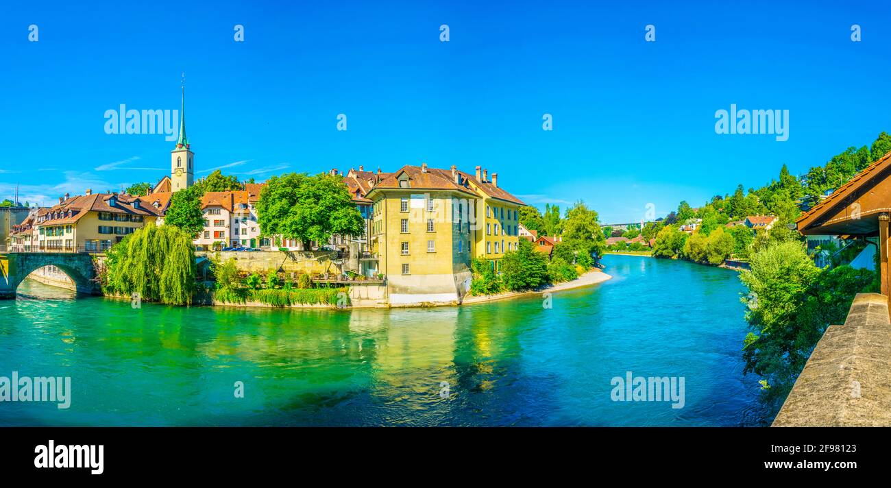 Aerial view of Bern dominated by protestant church, Switzerland Stock ...