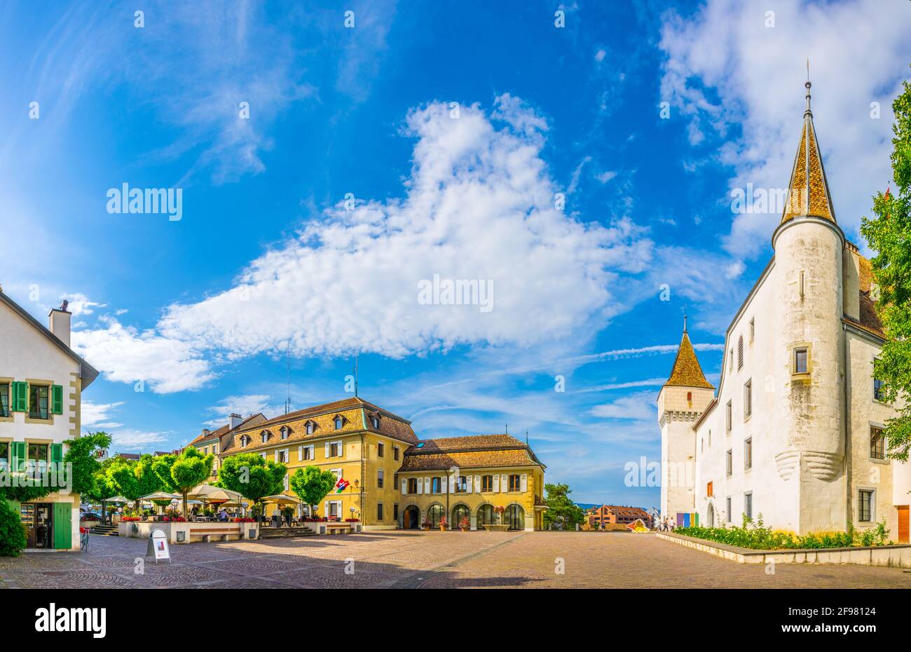 White Chateau de Nyon in Switzerland Stock Photo - Alamy