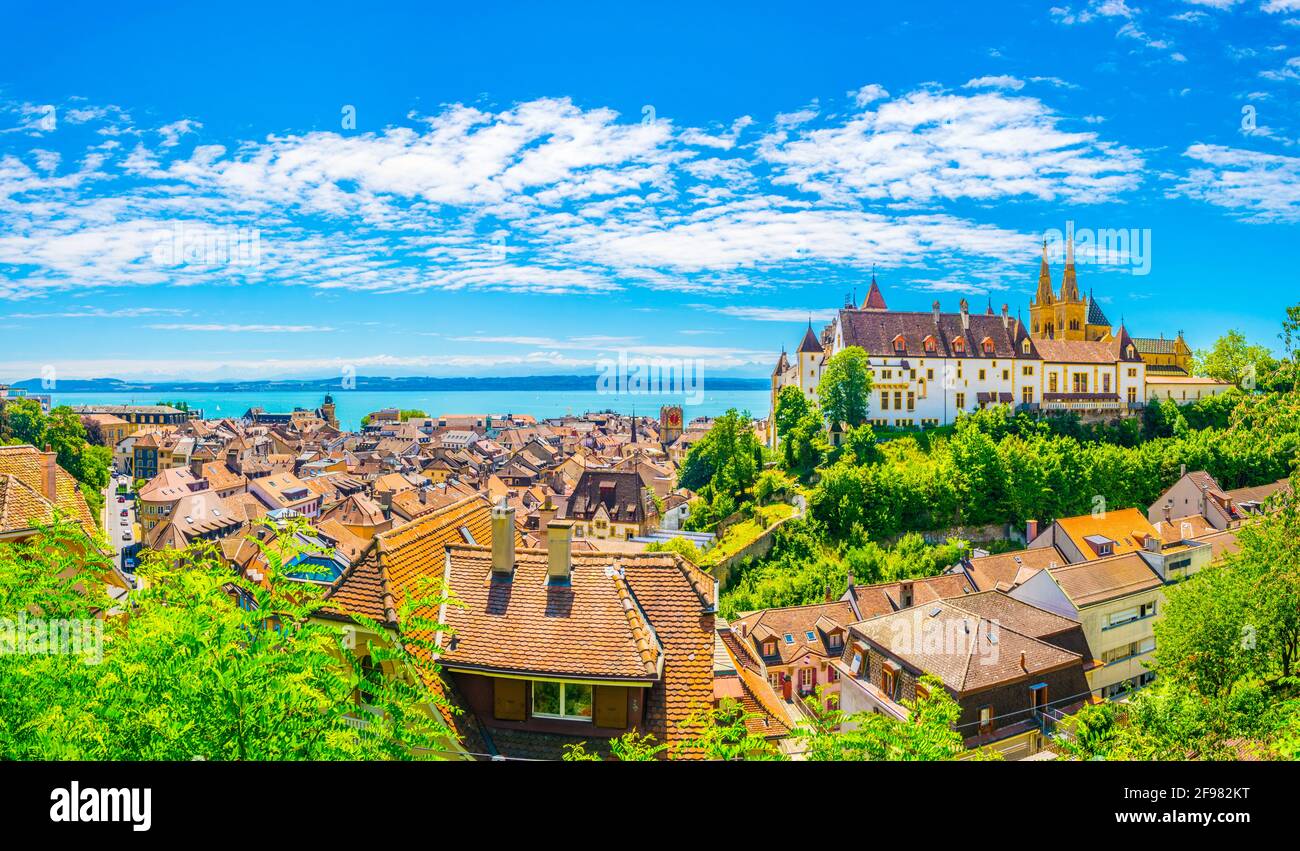 Neuchatel castle in Switzerland Stock Photo - Alamy
