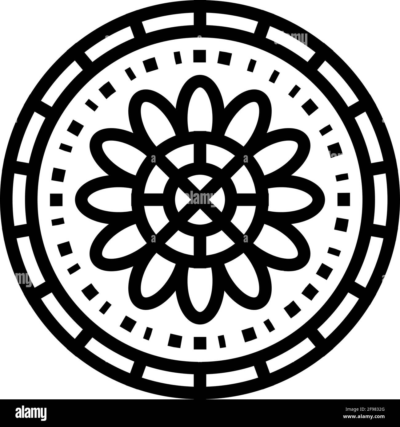 boho astrological line icon vector illustration Stock Vector Image ...