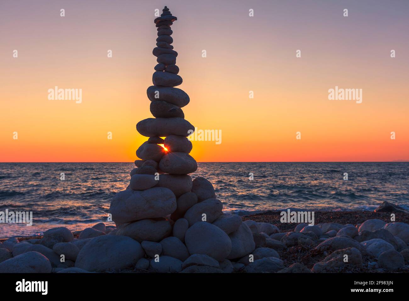 Stone tower by the beach Stock Photo - Alamy