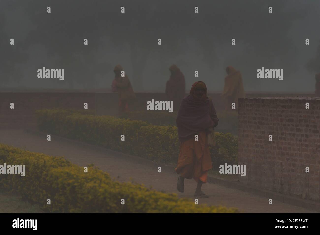 India, Shravasti, Jetavana Monastery, rainy season, monks Stock Photo ...
