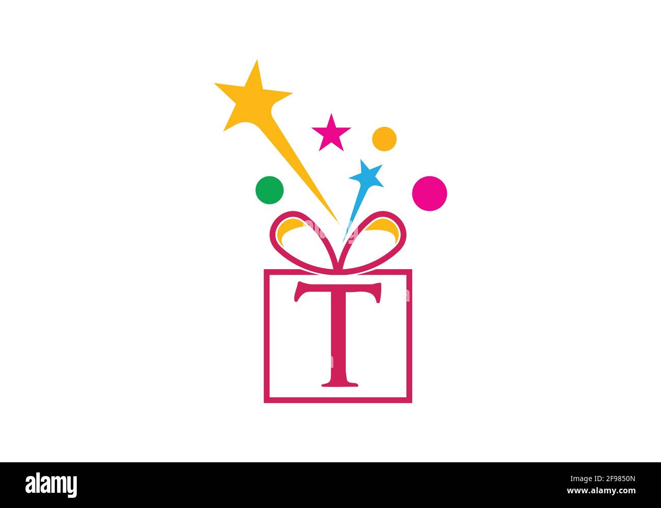 Gift Box, gift shop letter alphabet T for company logo icon design ...
