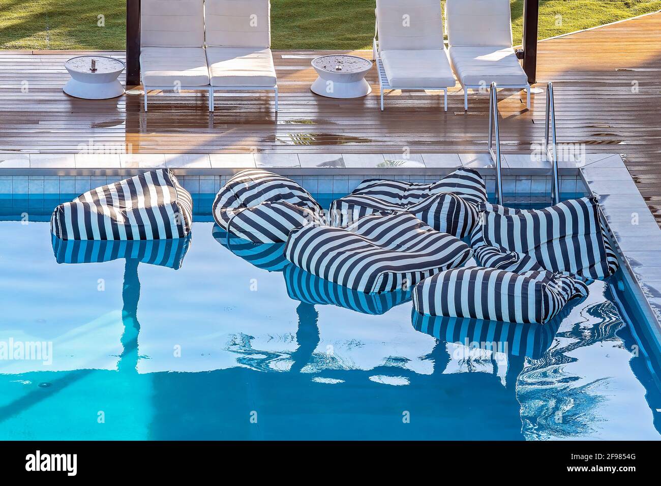 Floating Cushions available for guest use in the pool at a luxury ...