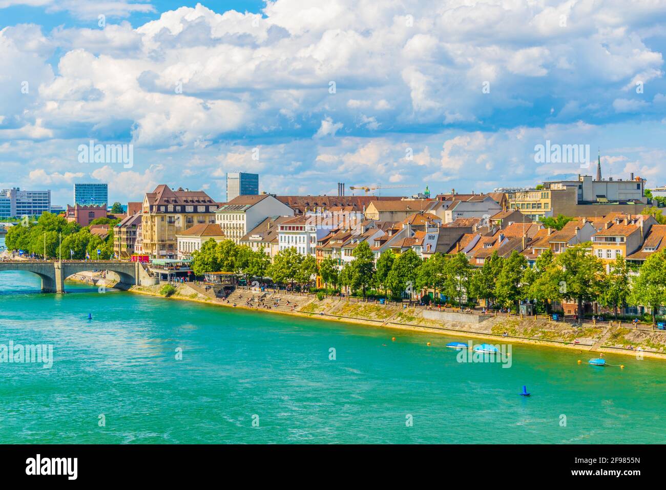 Rhine River Bridge Promenade Basel High Resolution Stock Photography ...