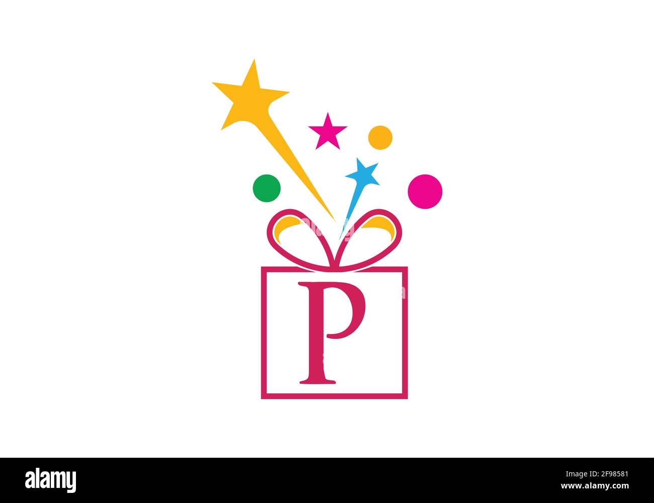 Gift Box, gift shop letter alphabet P for company logo icon design ...