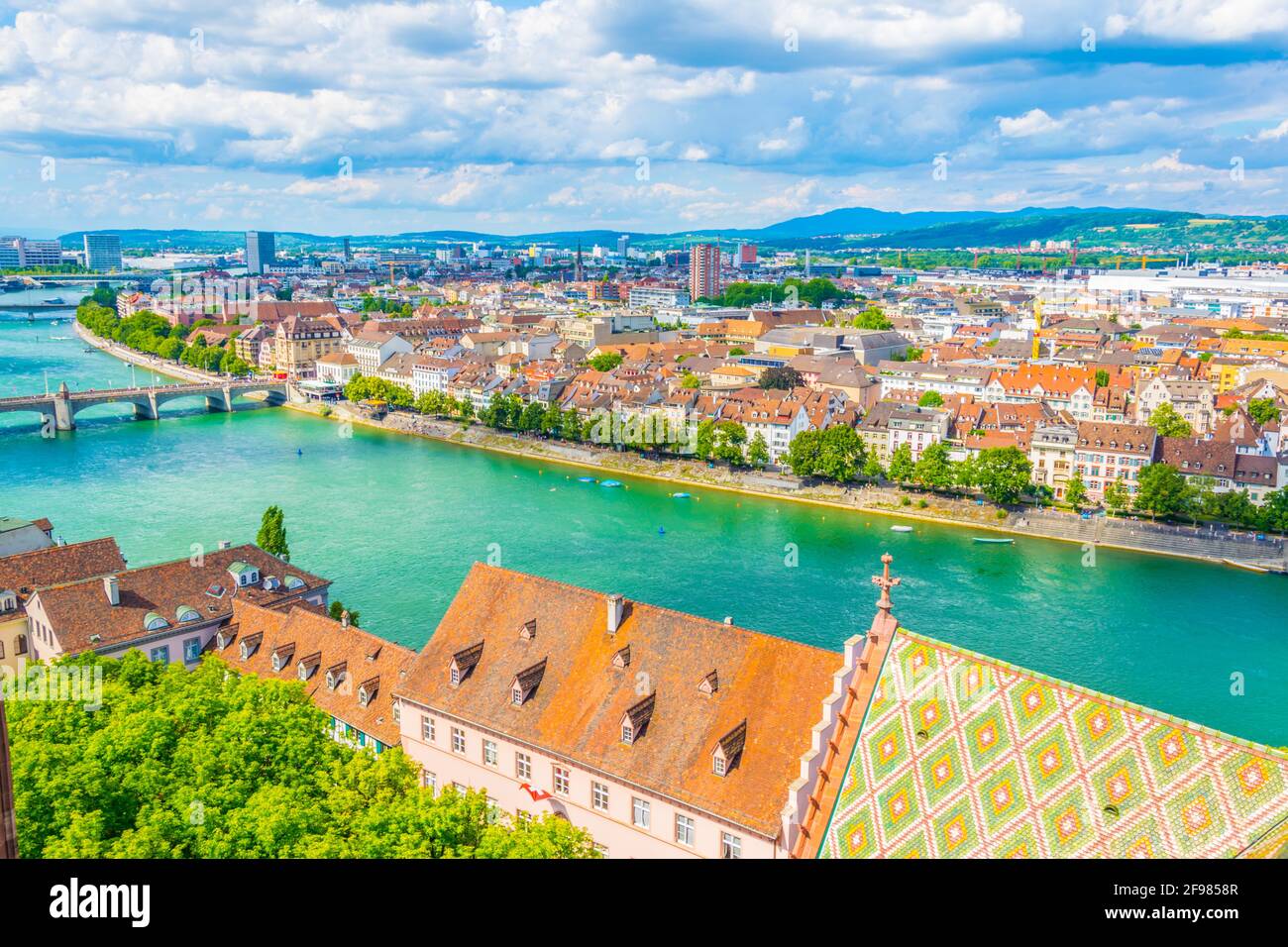 Riverside of Rhine in Basel, Switzerland Stock Photo - Alamy