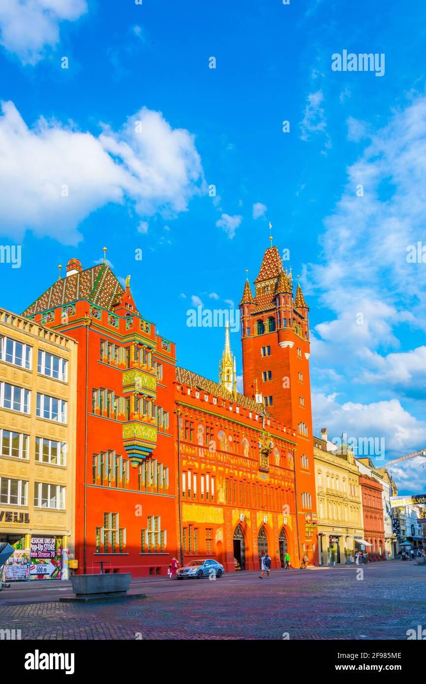 Red town hall in Basel, Switzerland Stock Photo - Alamy