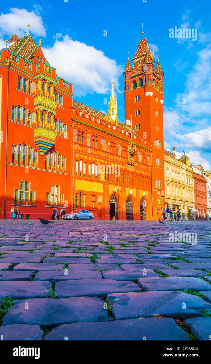 Red town hall in Basel, Switzerland Stock Photo - Alamy