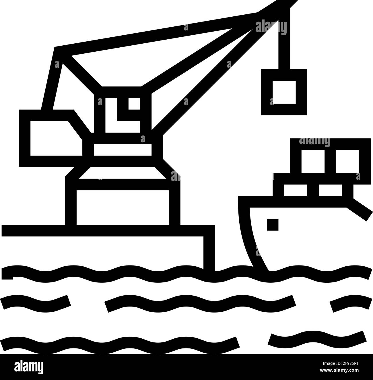 crane port line icon vector illustration Stock Vector Image & Art - Alamy
