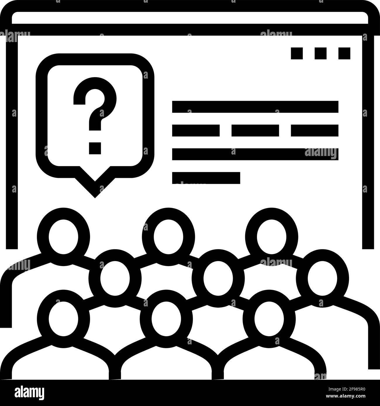 tasks for discussion on forum line icon vector illustration Stock ...