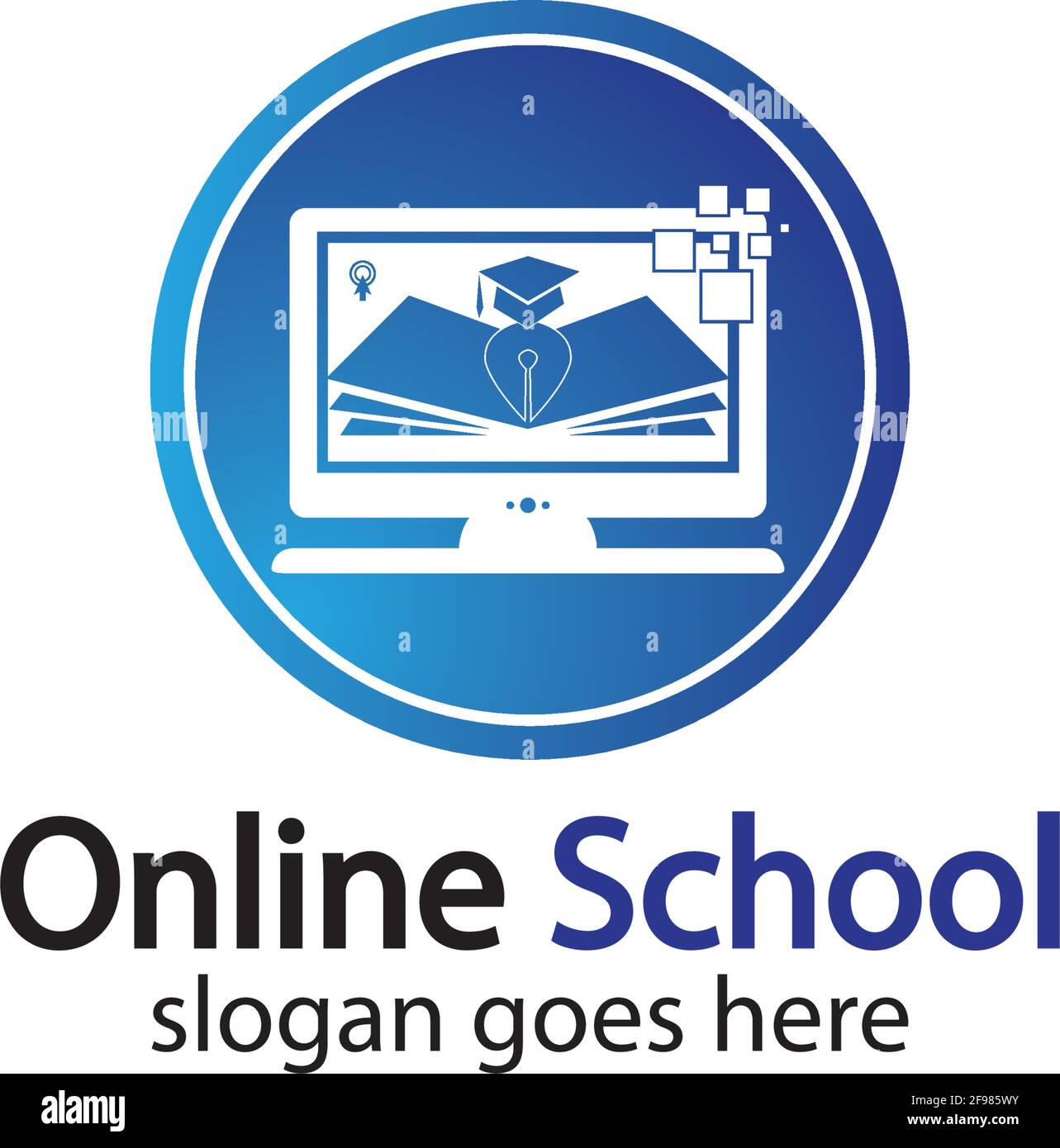 Online Education logo design template. Online course logo design ...