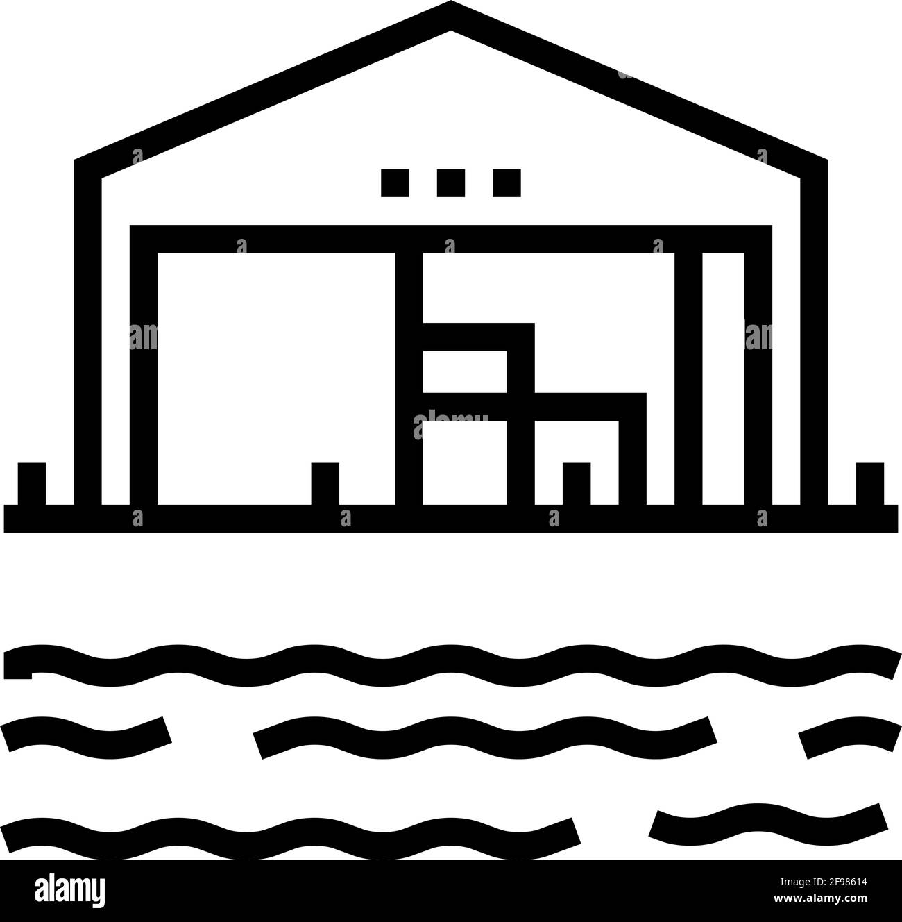 storehouse port line icon vector illustration Stock Vector Image & Art ...