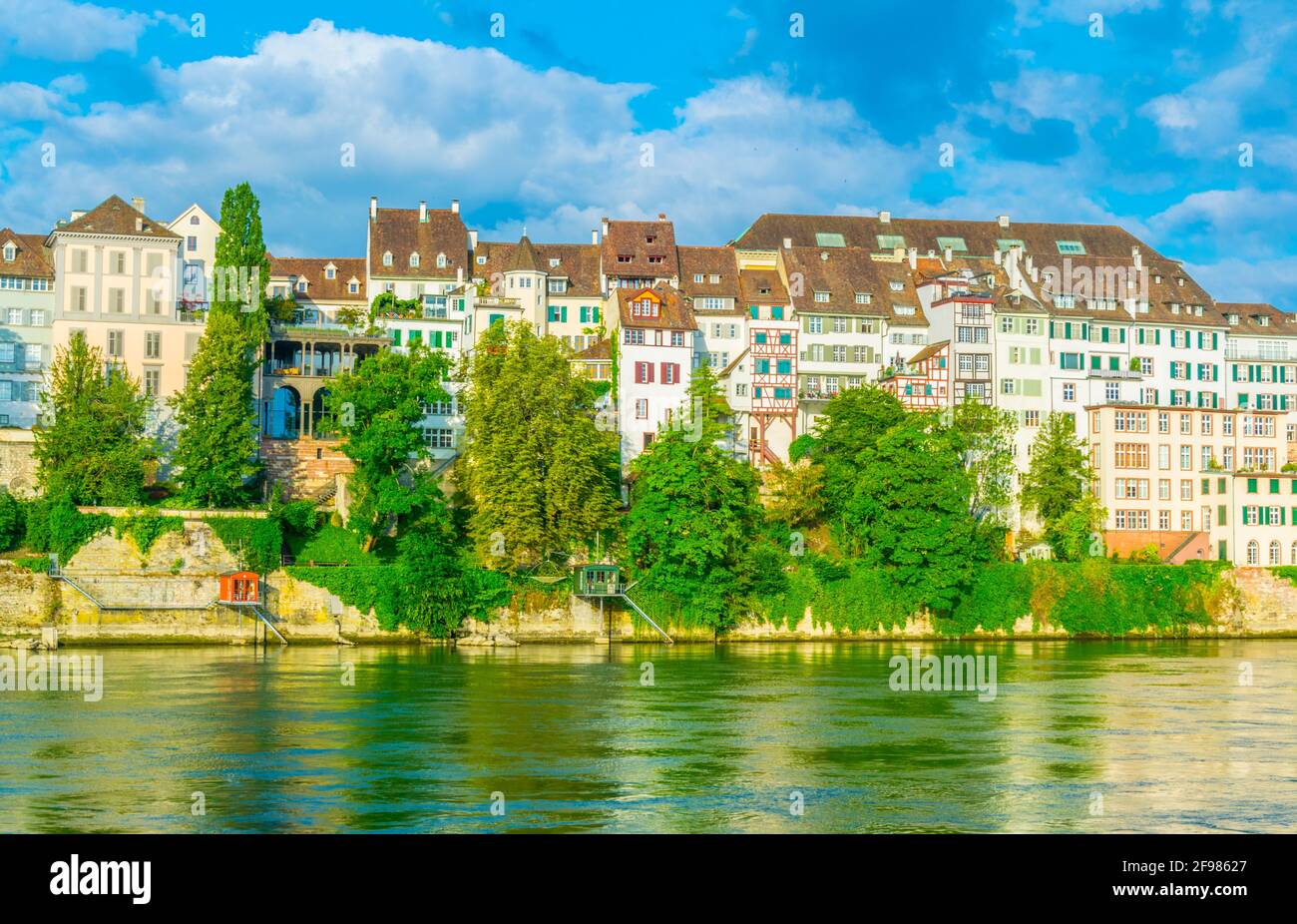Riverside of Rhine in Basel, Switzerland Stock Photo - Alamy