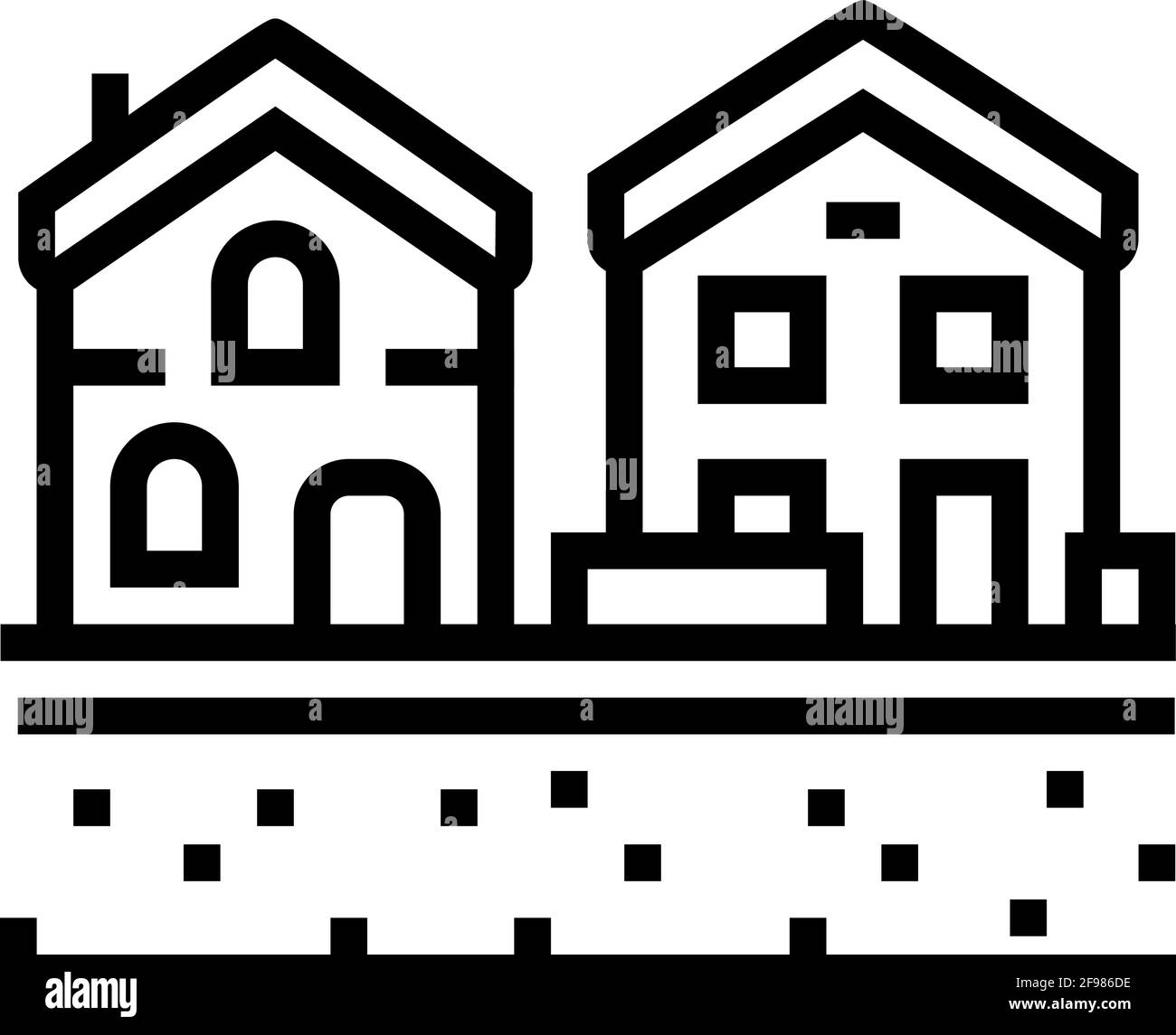 residential estate zone land line icon vector illustration Stock Vector Image & Art - Alamy