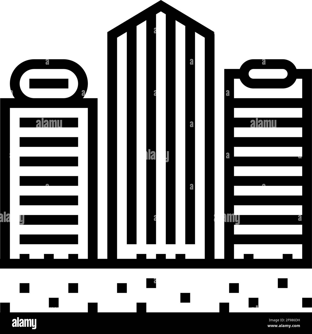 public and business zone land line icon vector illustration Stock ...
