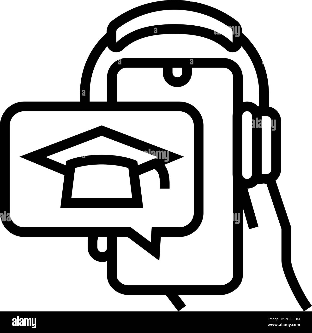 listen lesson phone app line icon vector illustration Stock Vector ...