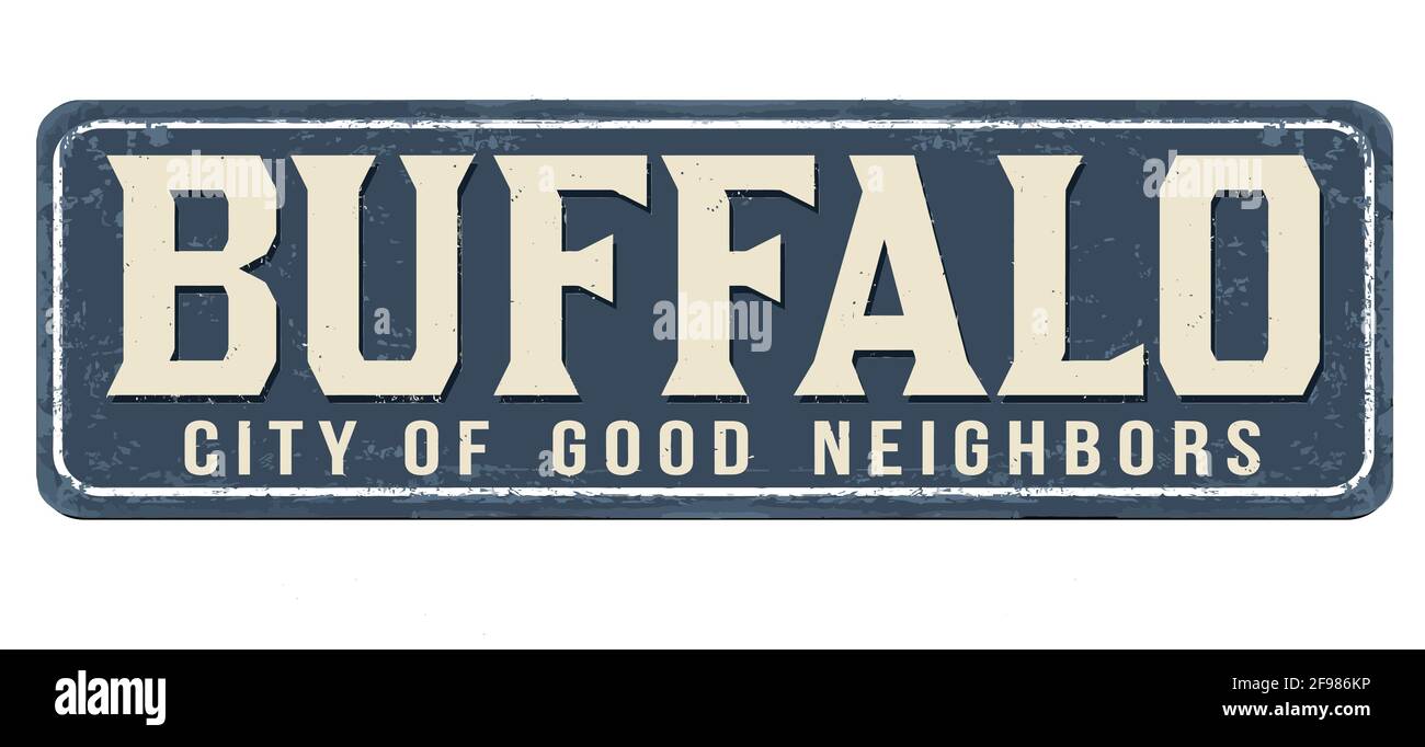 Buffalo vintage rusty metal sign on a white background, vector ...