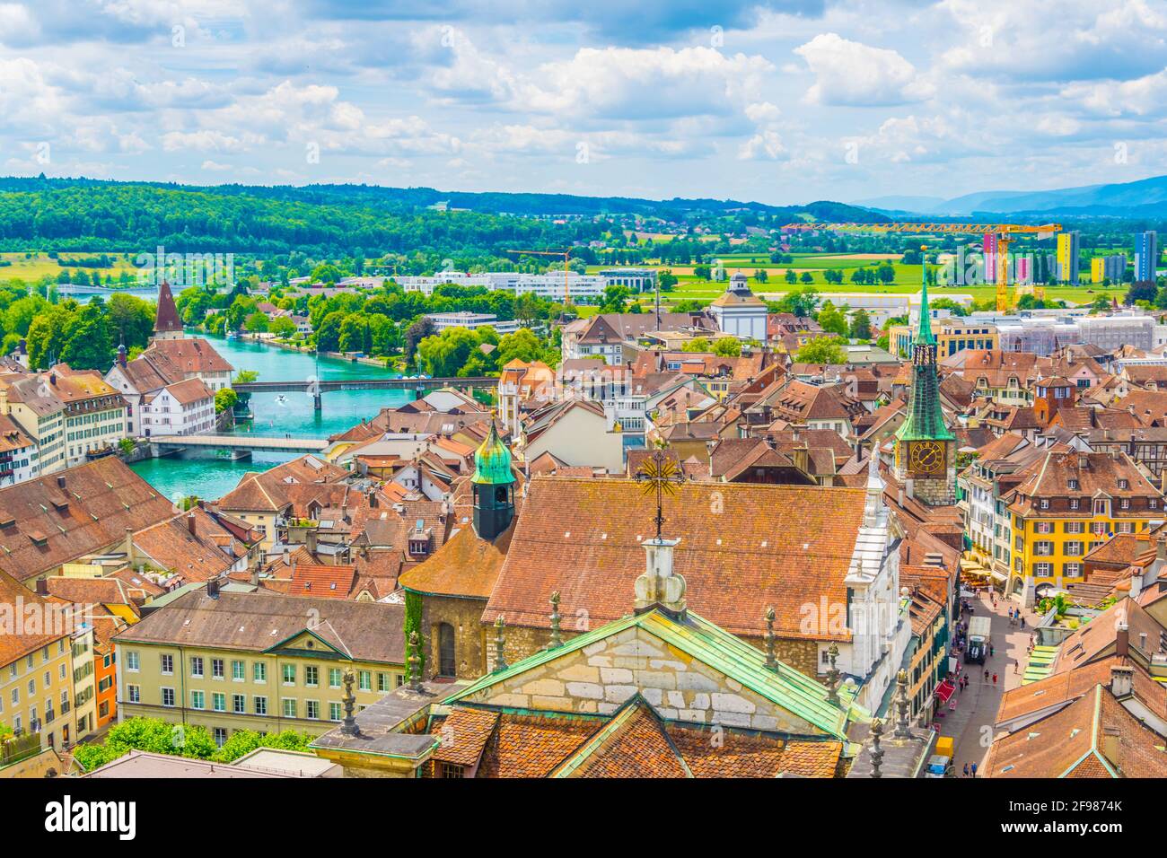 Aerial view of the historical center of Solothurn, Switzerland Stock ...