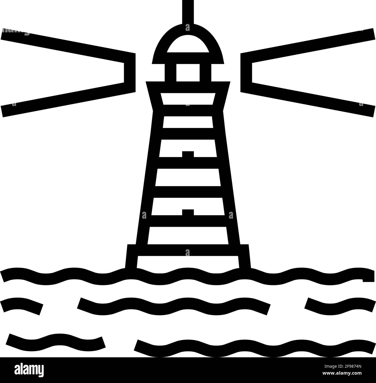 lighthouse port line icon vector illustration Stock Vector Image & Art ...