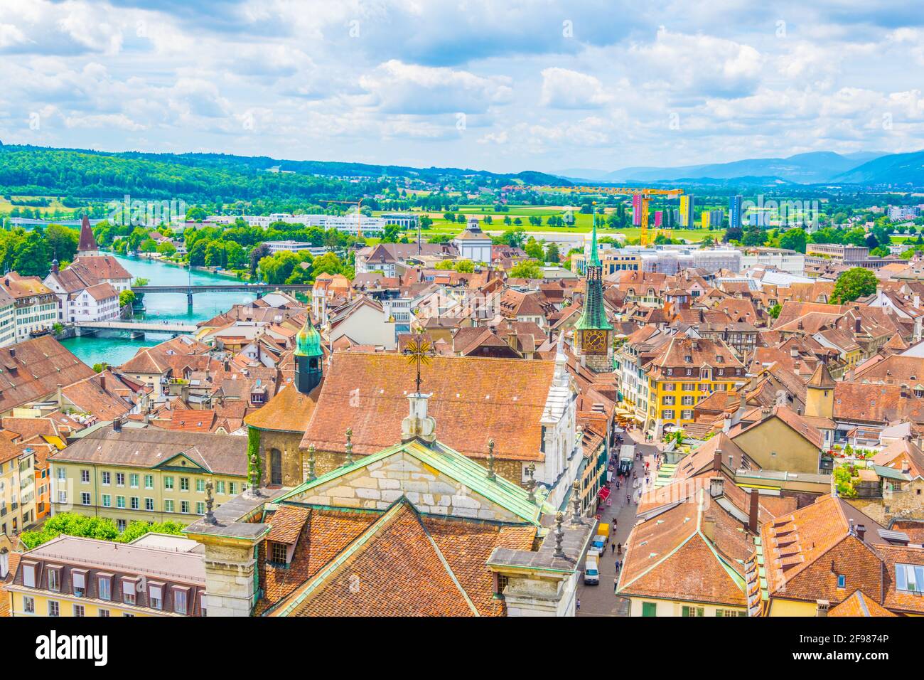 Aerial view of the historical center of Solothurn, Switzerland Stock ...