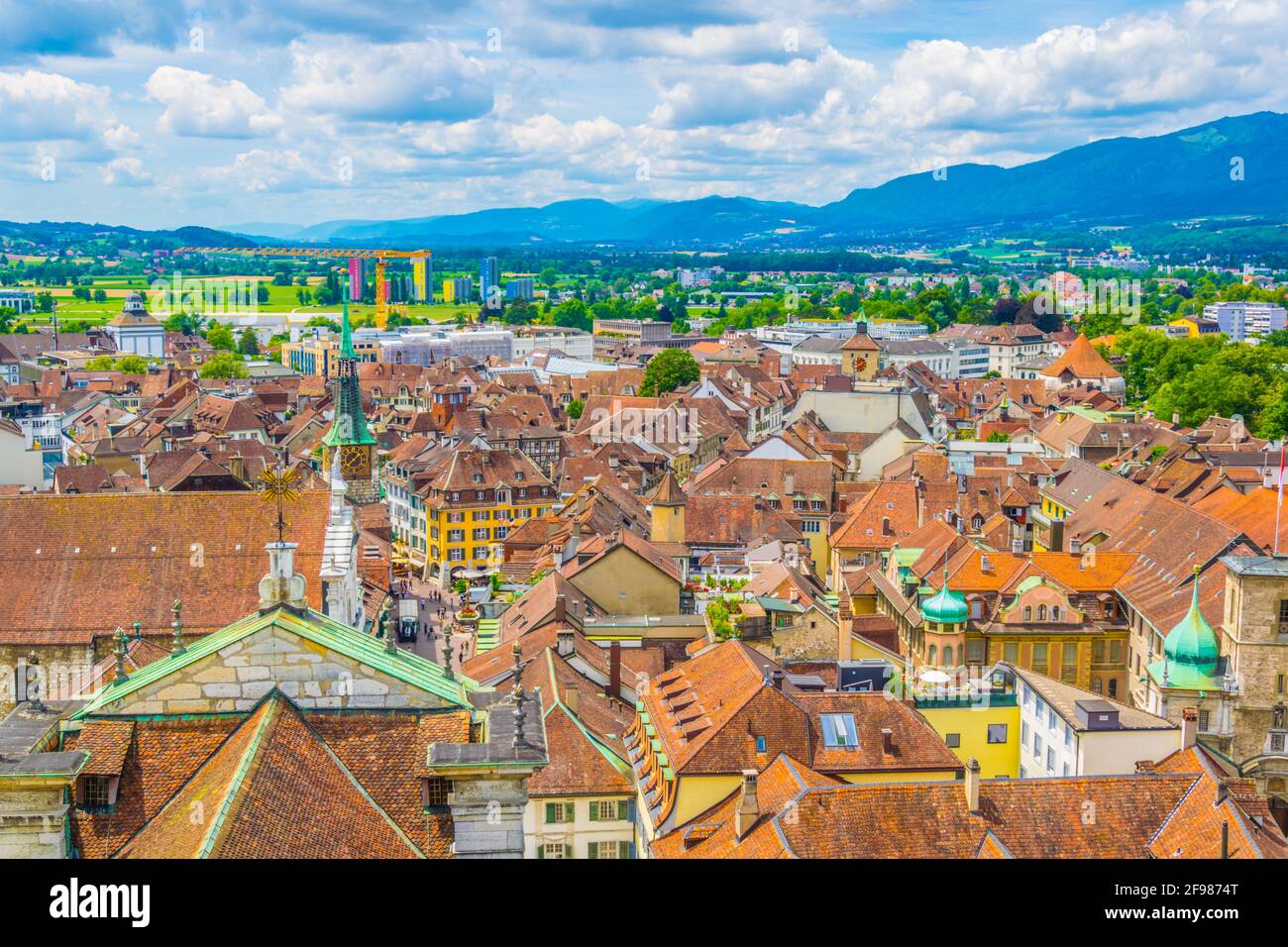 Aerial view of the historical center of Solothurn, Switzerland Stock ...