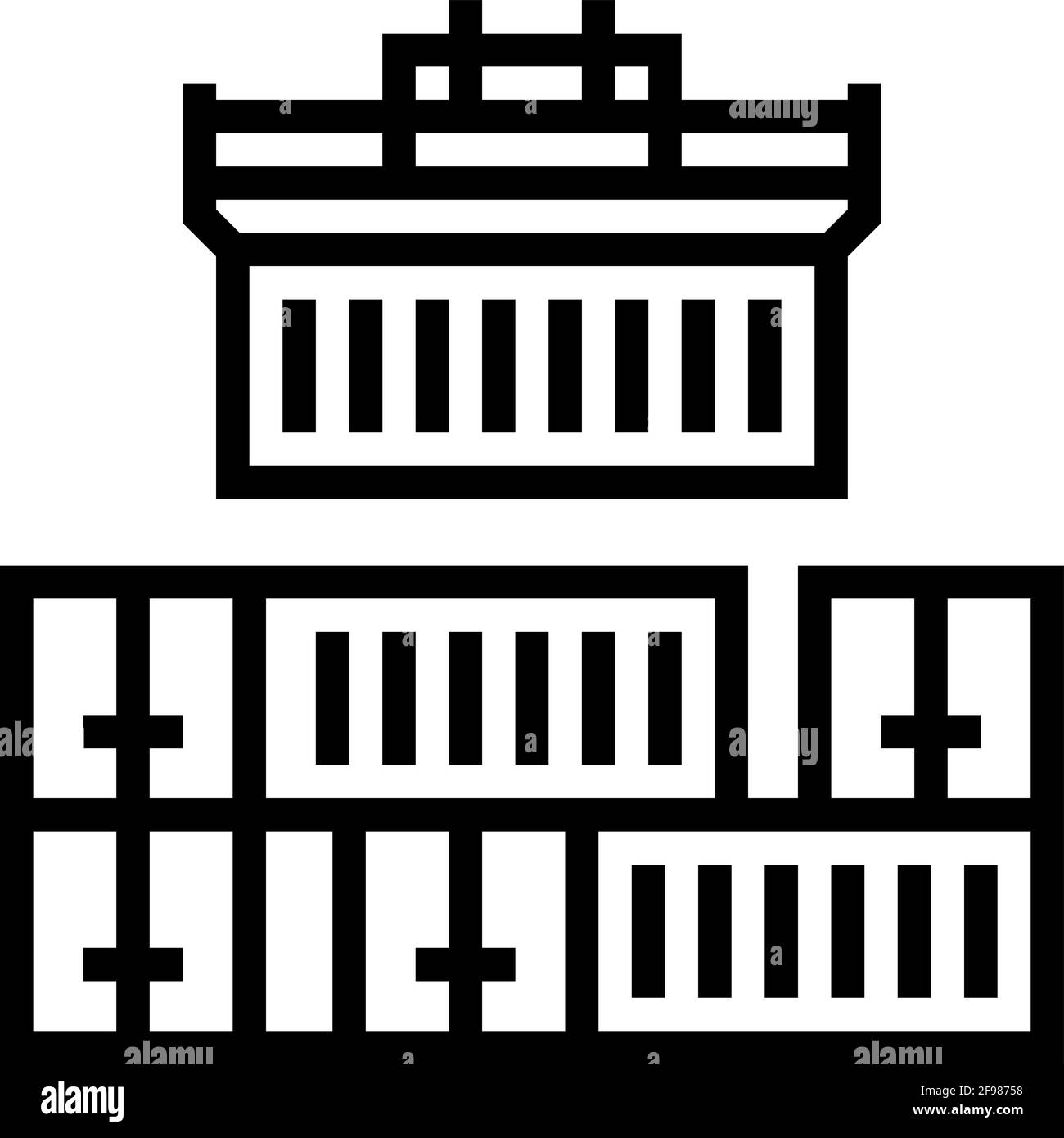 containers loader port line icon vector illustration Stock Vector Image ...