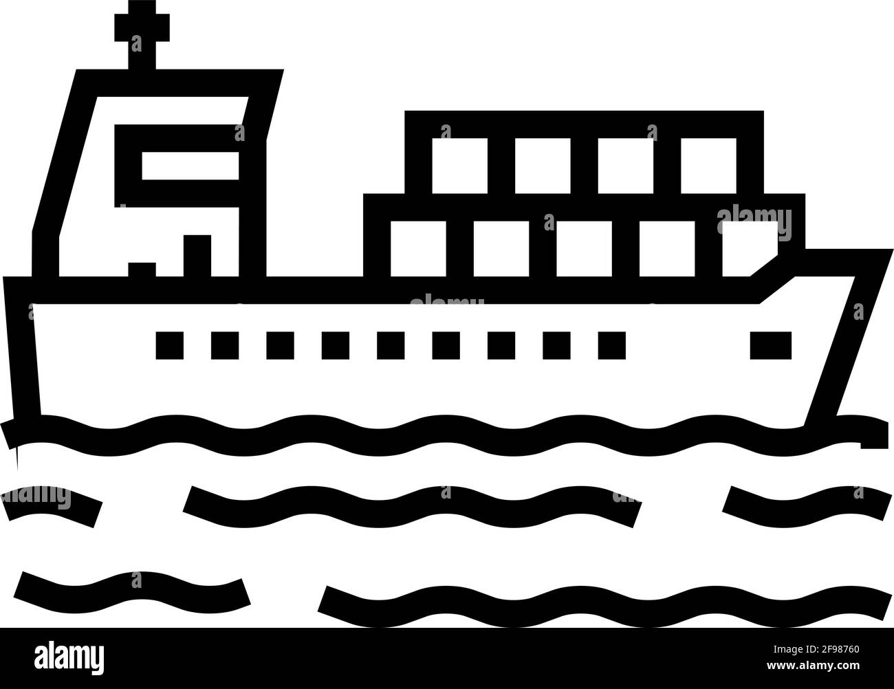 ship delivery containers line icon vector illustration Stock Vector ...