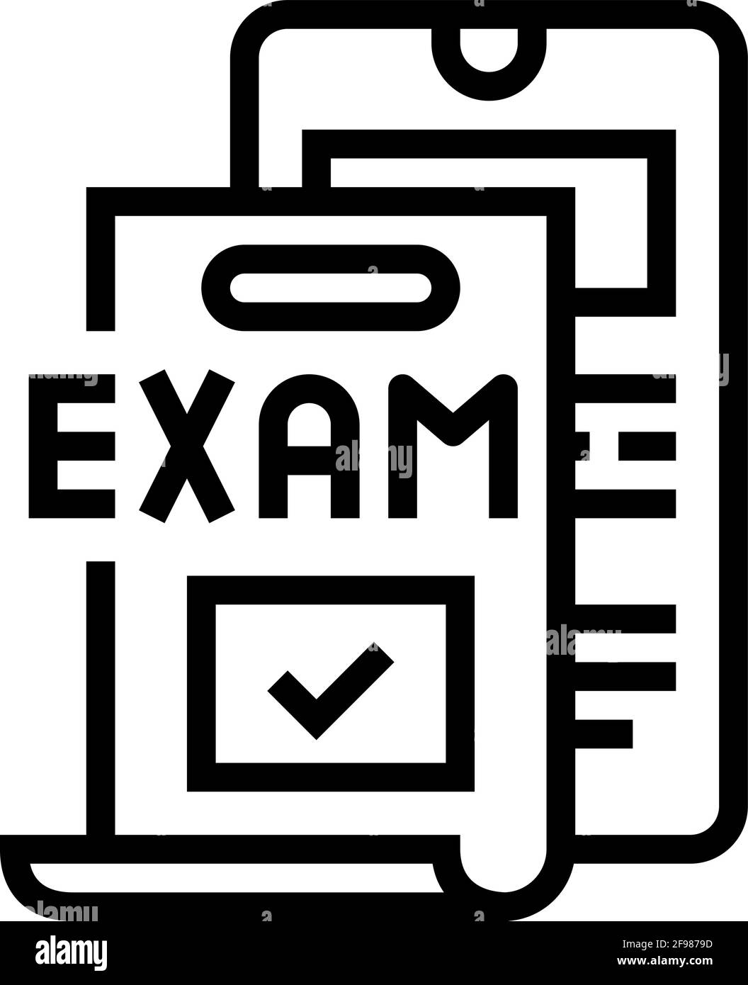 online examination line icon vector illustration Stock Vector Image ...