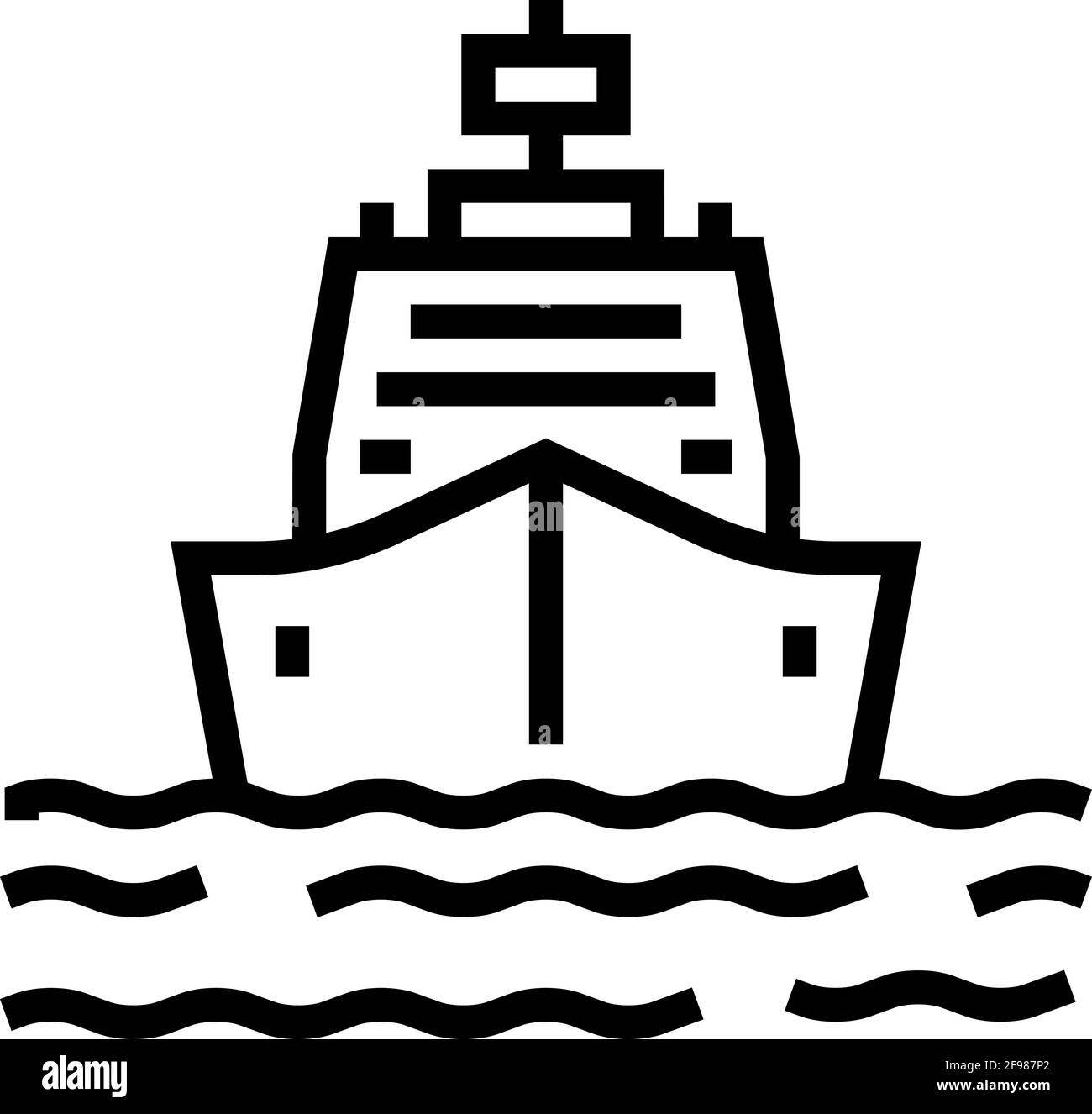 ship entering in port line icon vector illustration Stock Vector Image ...
