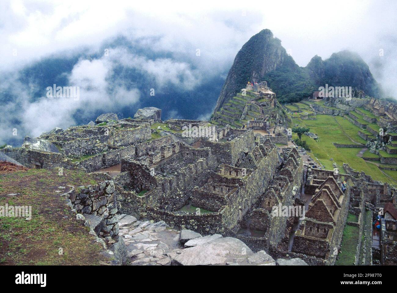 Scenic Machu Picchu historical place in the Andes Mountains in Peru ...