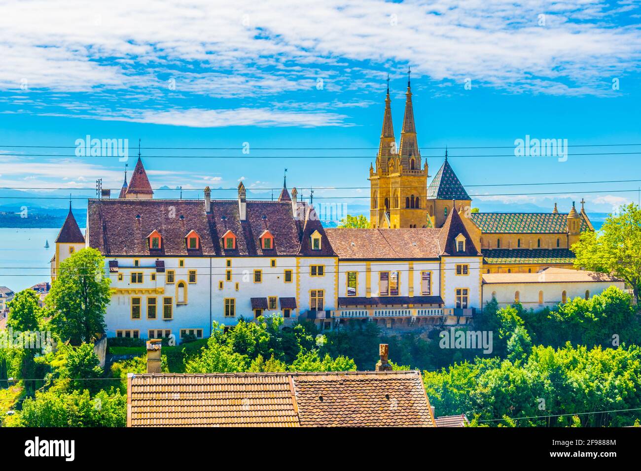 Neuchatel castle in Switzerland Stock Photo - Alamy
