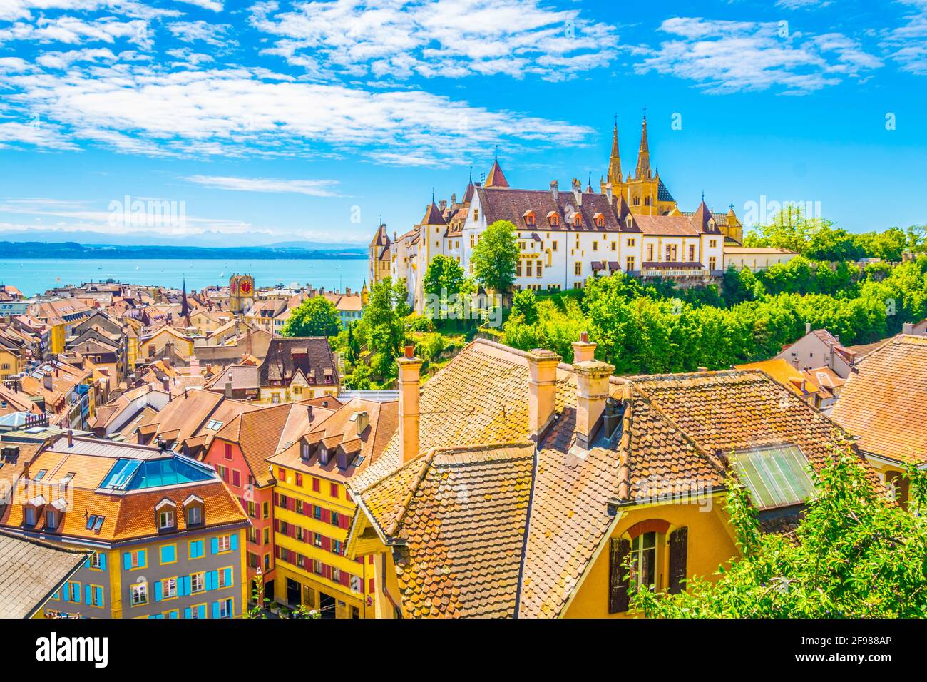 Neuchatel castle in Switzerland Stock Photo - Alamy
