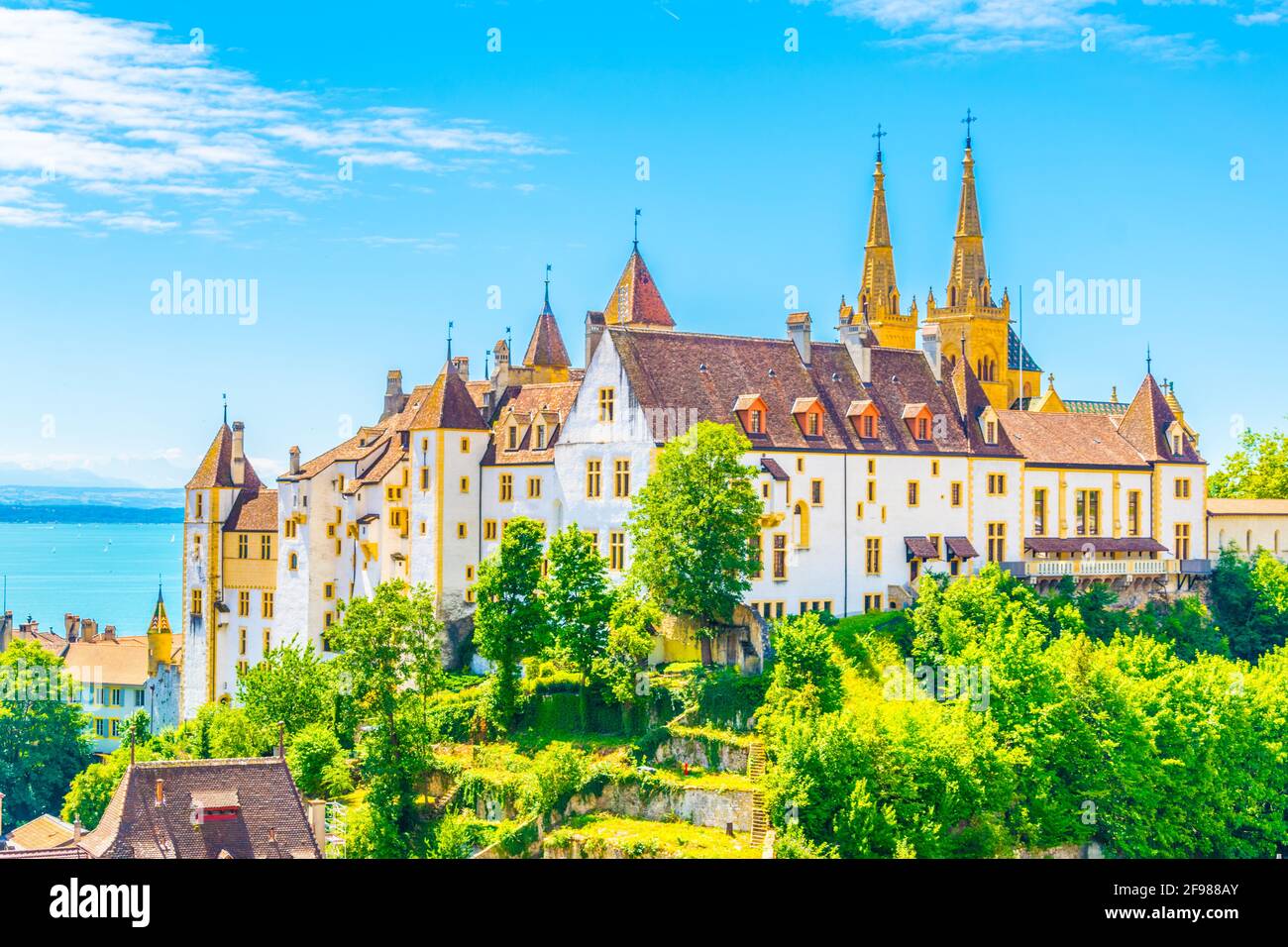 Neuchatel castle in Switzerland Stock Photo - Alamy