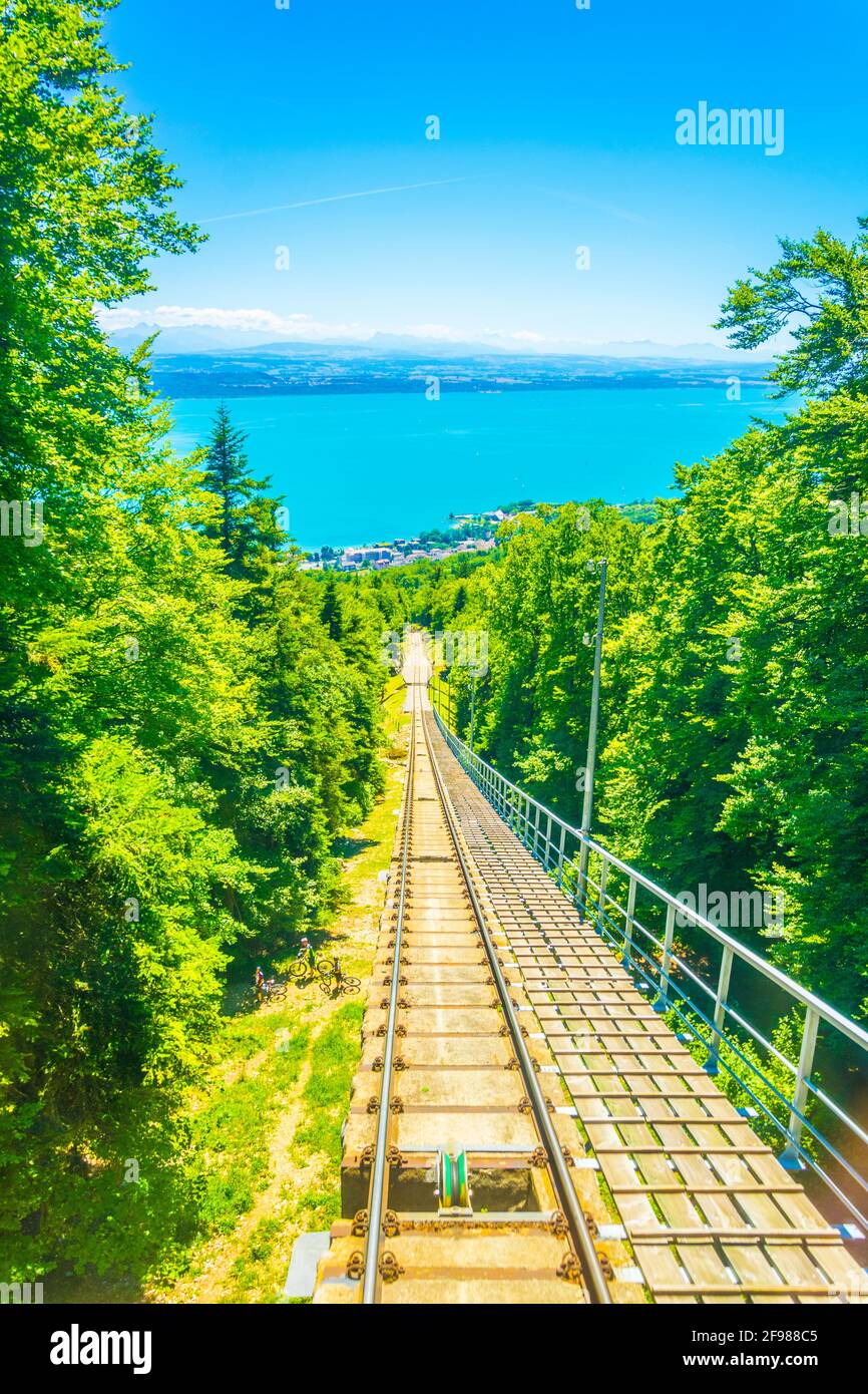 Chaumont funicular at Neuchatel, Switzerland Stock Photo - Alamy