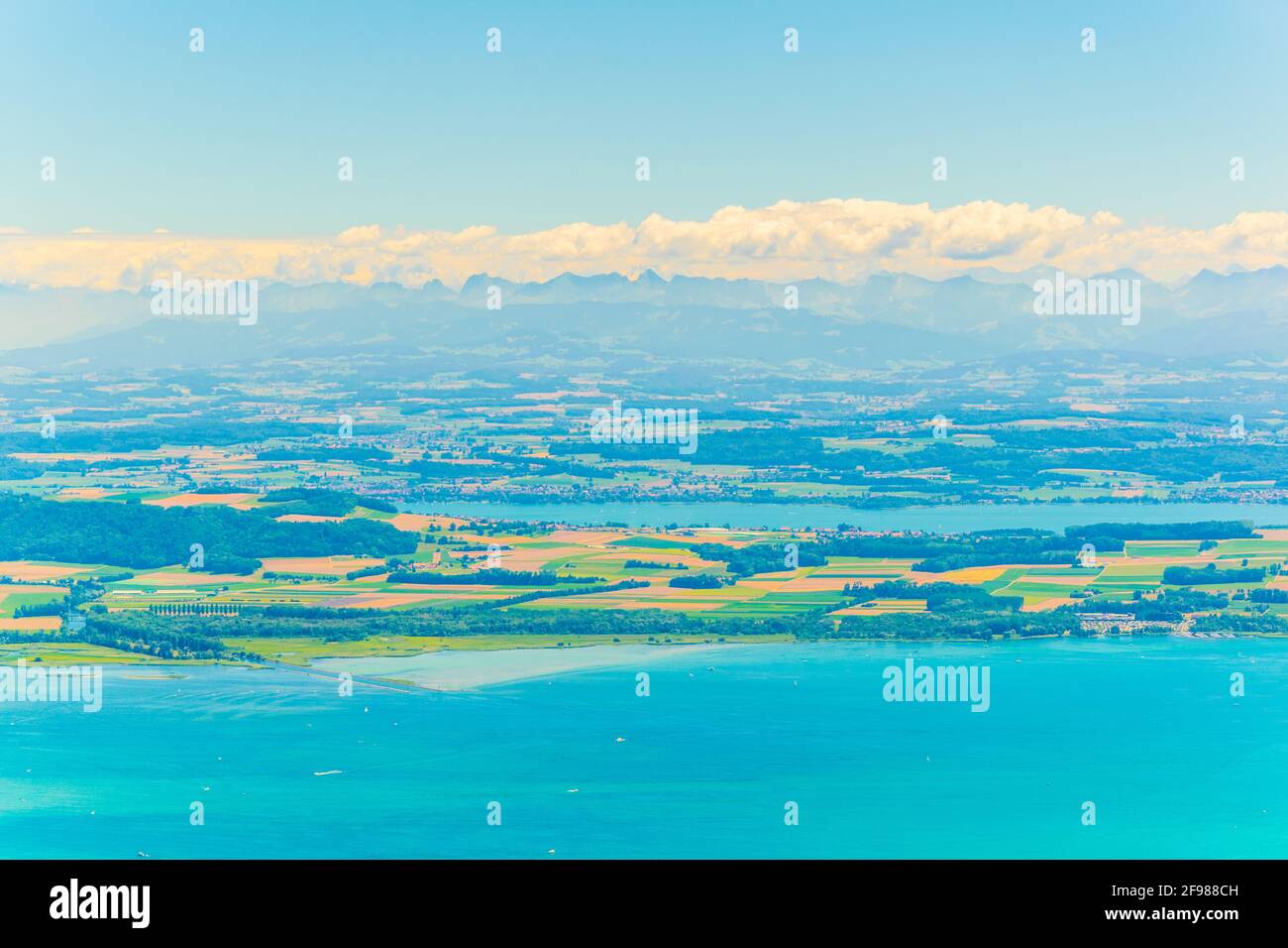 Aerial view of neuchatel lake in Switzerland Stock Photo - Alamy