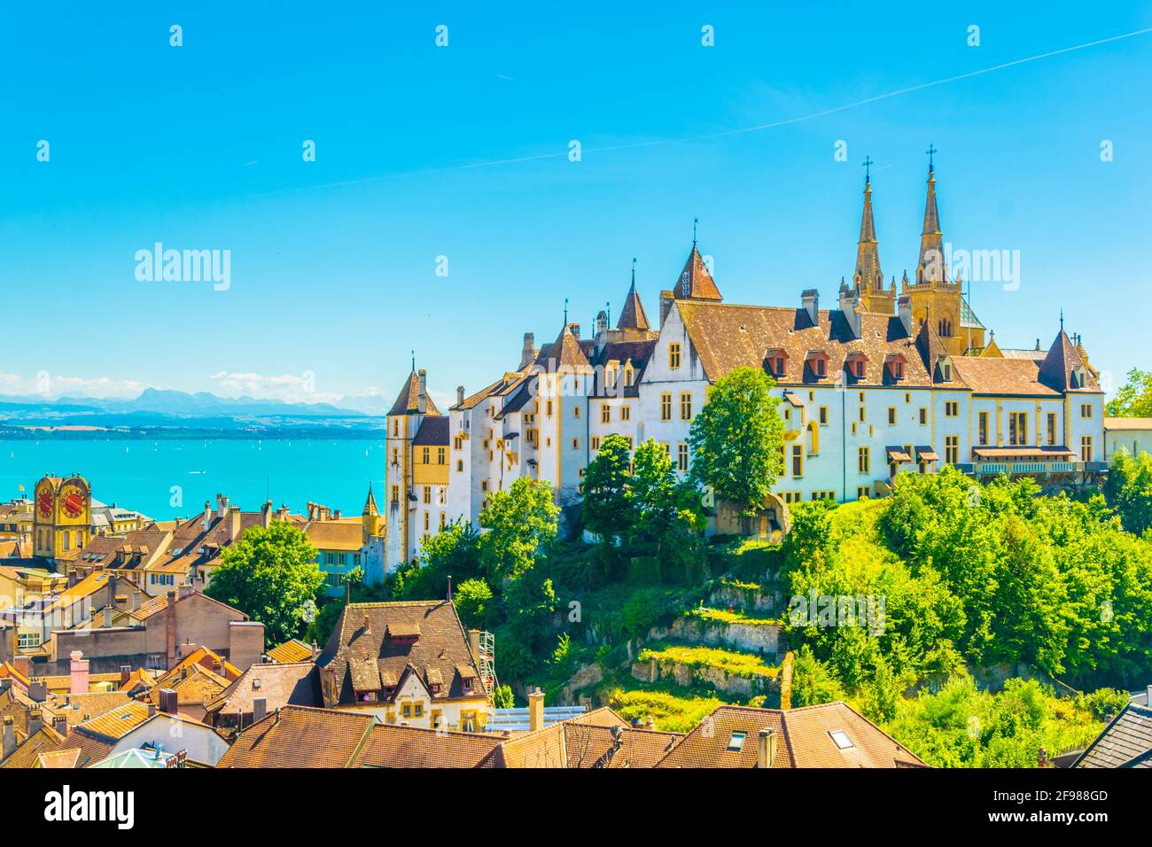 Neuchatel castle in Switzerland Stock Photo - Alamy