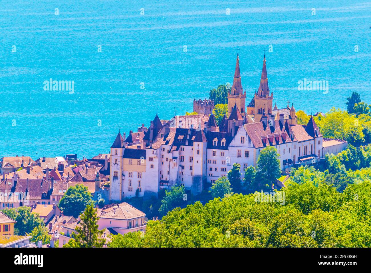 Neuchatel castle in Switzerland Stock Photo - Alamy