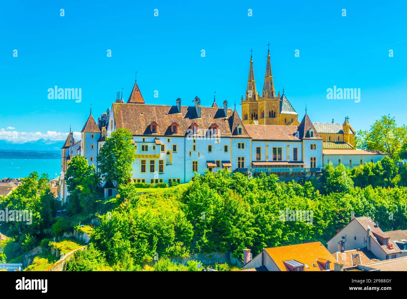 Neuchatel castle in Switzerland Stock Photo - Alamy